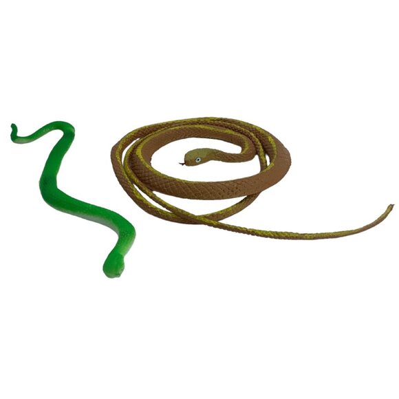 Unbranded | Toys | Rubber Snakes Green Coiled Yellow Rattlesnake Toys ...